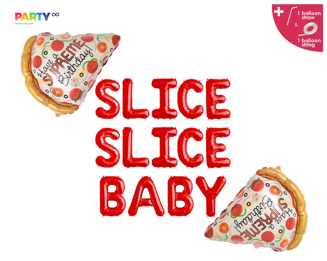 Slice Slice Baby Banner | Pizza Party Decorations | Pizza Birthday ...