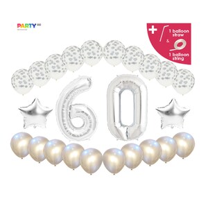 60th Birthday Balloon Decoration Set Sixty Birthday Party - Etsy