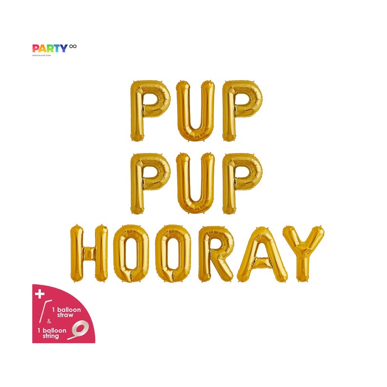 Pup Pup Hooray Banner Dog Birthday Party Decoration Puppy | Etsy