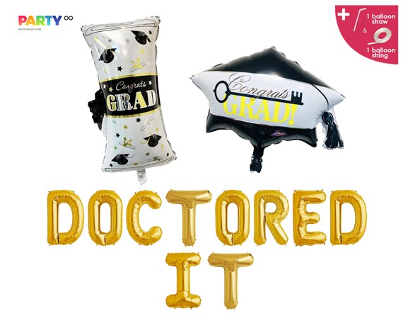 Doctored It Banner | Doctorate PHD Graduation Banner | Congrats Grad ...