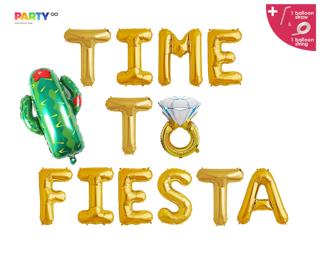 Time to Fiesta Balloon Banner | Final Fiesta Bachelorette Party Banner ...
