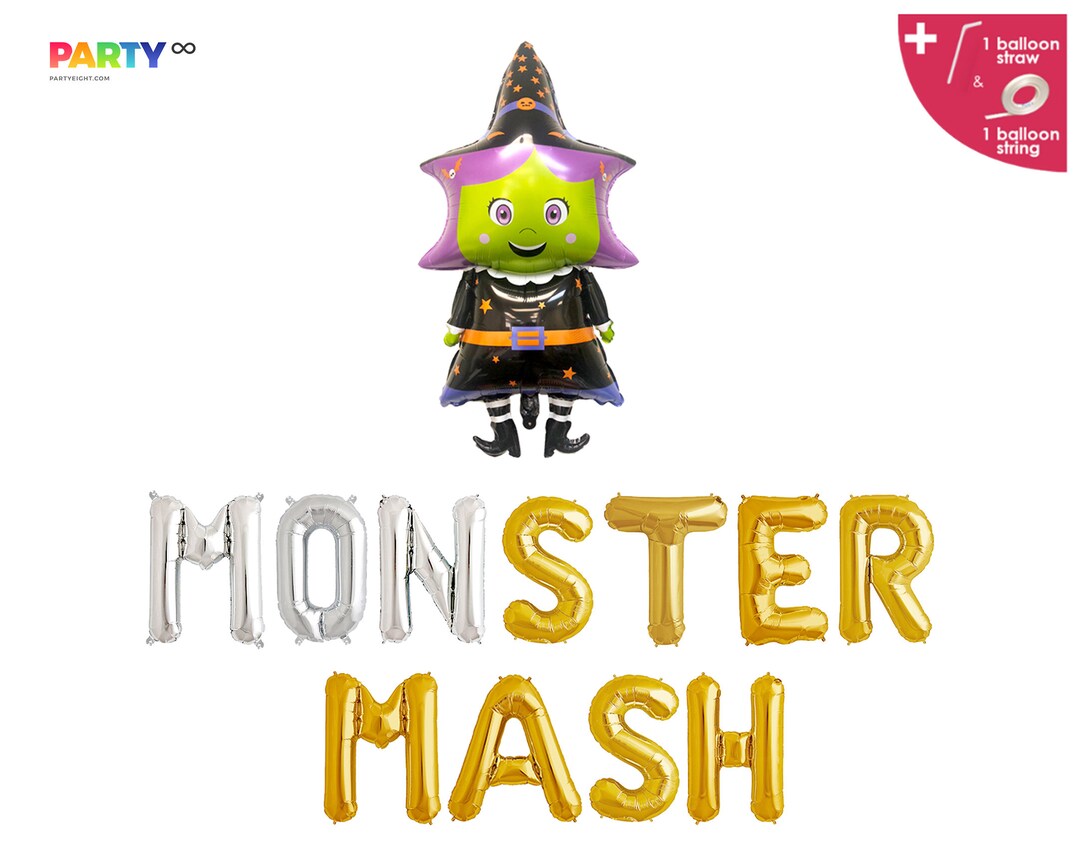 Monster Mash Balloons Banner | Halloween Themed Birthday Decor ...