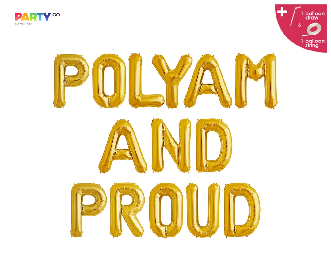 Polyam and Proud Balloon Banner | Polyam Decorations | Polyam Party ...