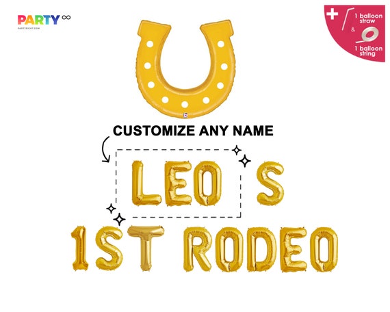 First Rodeo Balloon Banner Decorations | 1st Rodeo | Customize Cowboy ...