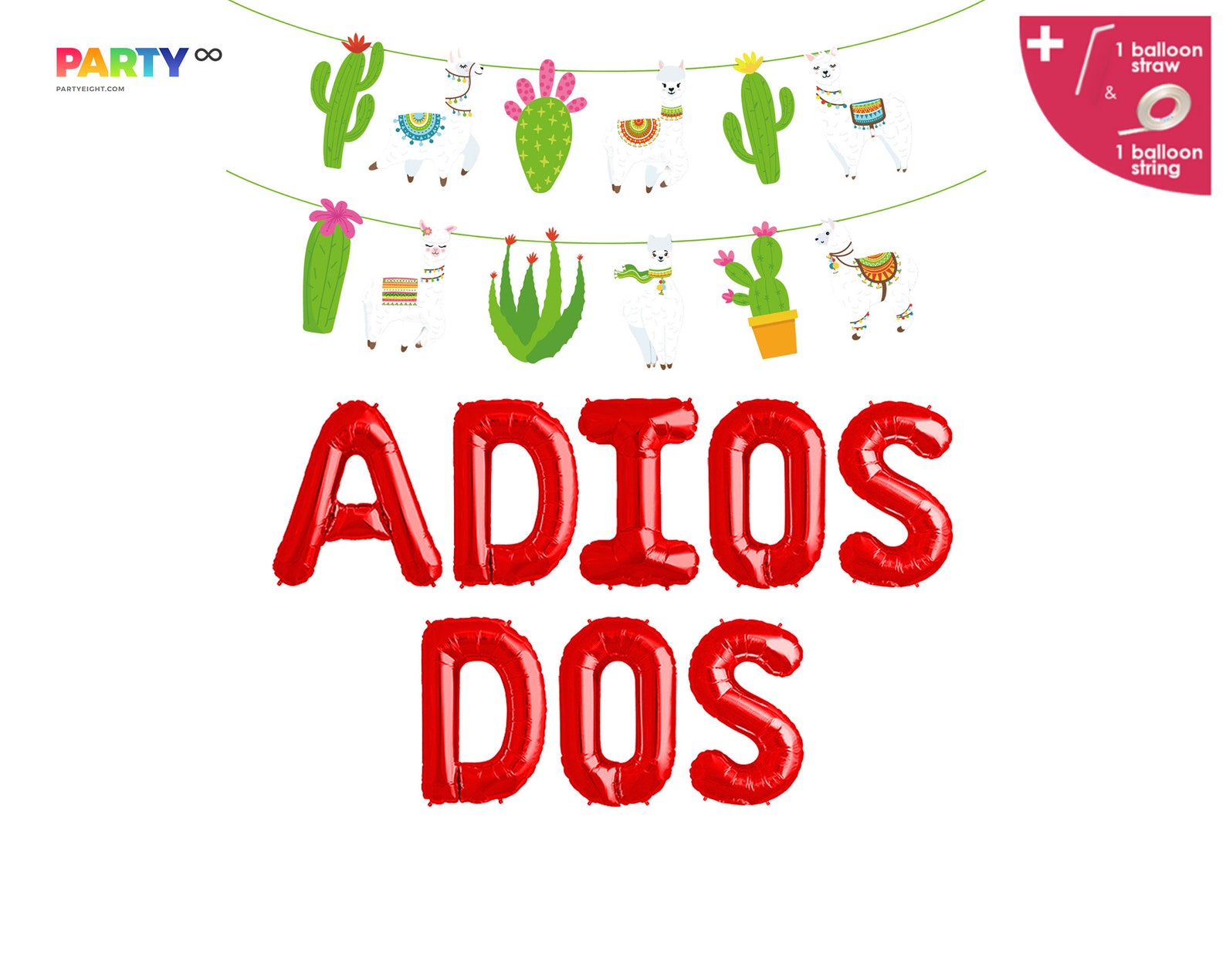 Adios Dos Balloon Banner | 3rd Birthday Decoration Balloons | Mexico ...