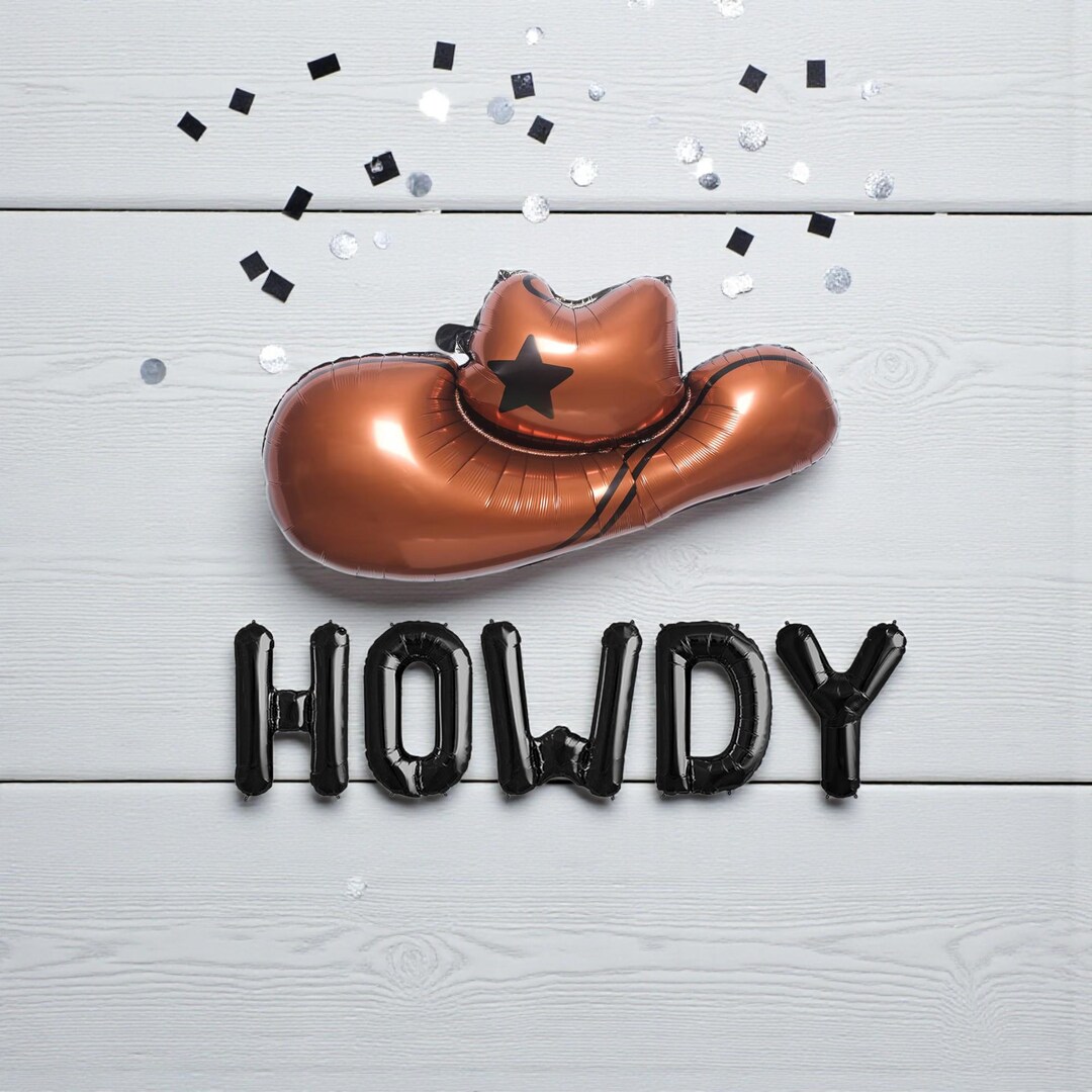 Cowboy Party Balloon Banner: Howdy Hat Rodeo Bachelorette Decor - Etsy