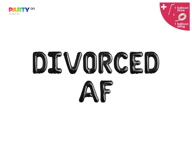 Divorced AF Balloon Banner | Divorce Party Banner Breakup Party Sign ...