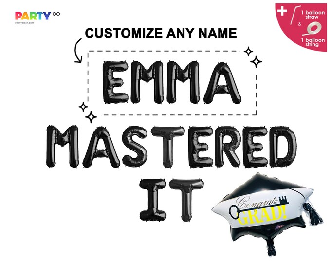 Graduation Decorations, 23 With A Masters Degree Balloon Banner ...