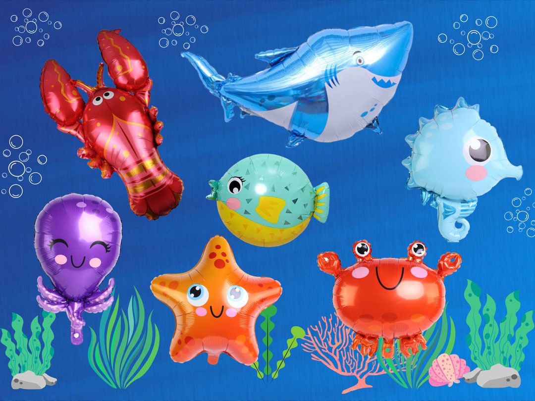 Under the Sea Balloon Set: Ocean Party Octopus, Shark, Crab & Starfish ...