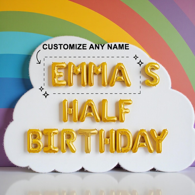 Custom Name Half Birthday Balloon Banner: DIY Party Decor - Etsy