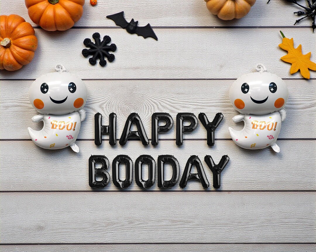 Happy Boo Day Balloon Banner: Little Boo Halloween Birthday Decorations ...
