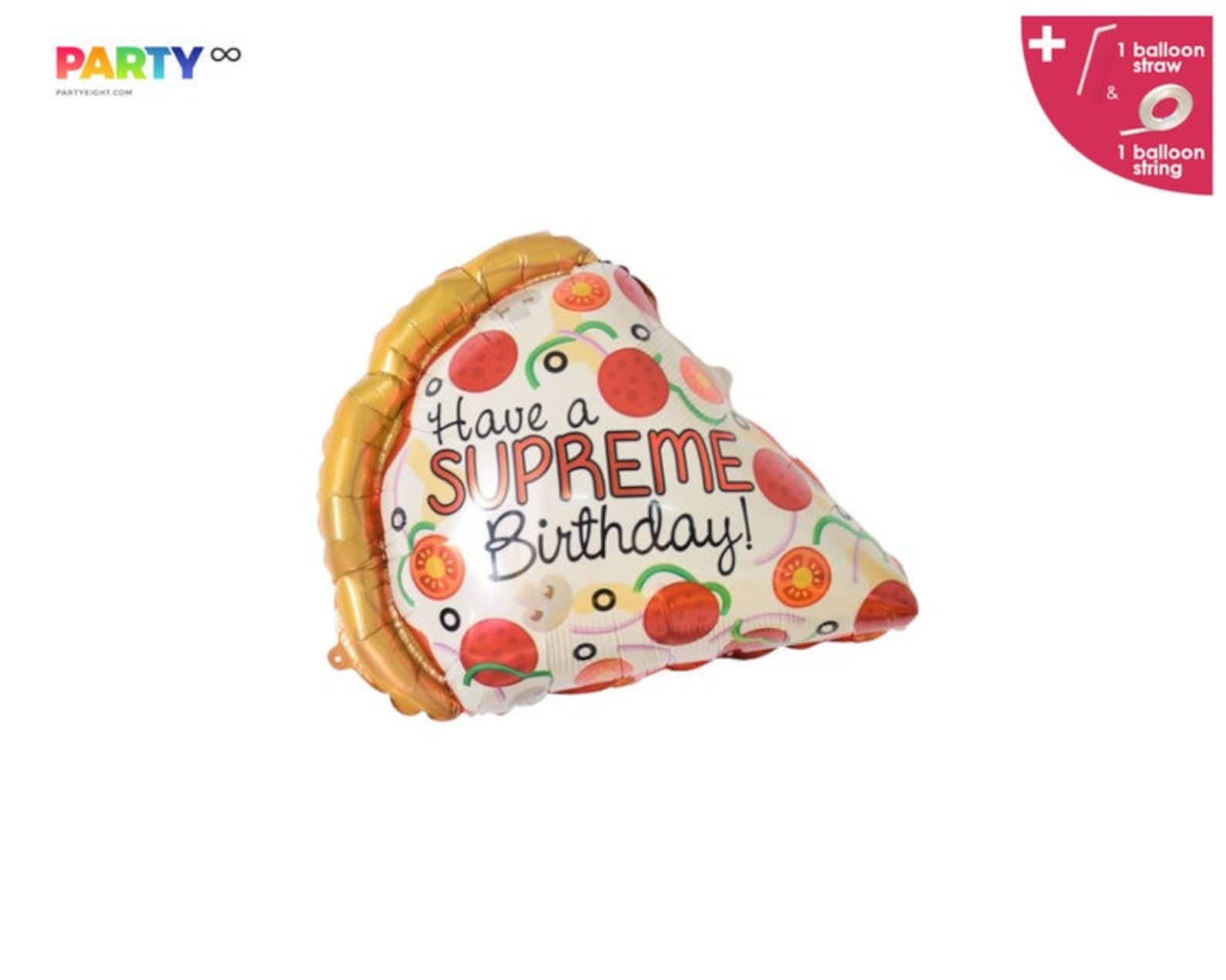 Slice of Fun Balloon Banner Pizza Birthday Party Balloon - Etsy