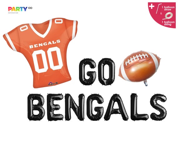Go Bengals Balloon Banner | Superbowl Party Decor | Cincinnati Bengals ...