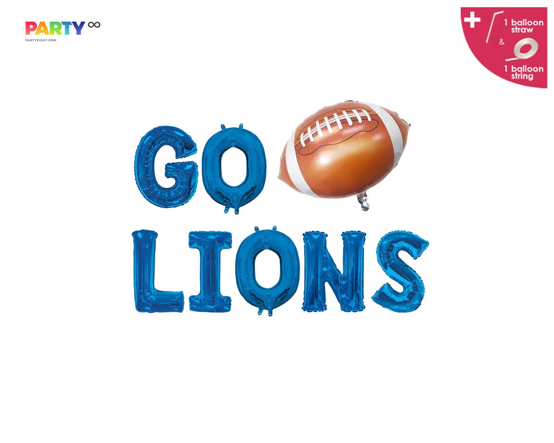 Go Lions Balloon Banner | Superbowl Party Decor | Detroit Lions Fans ...