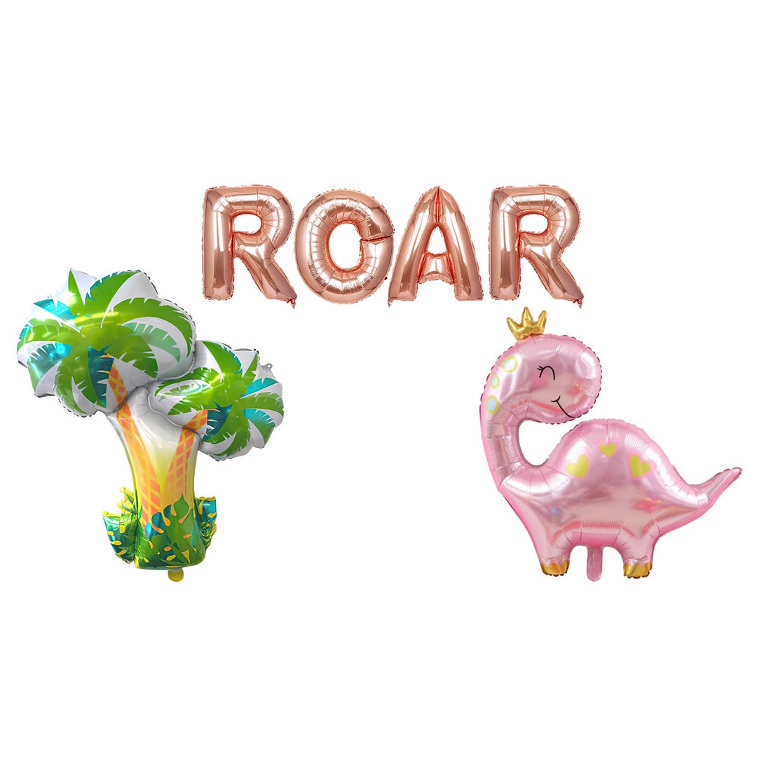 ROAR Girl Dinosaur Theme Birthday Decorations Banner | Little Dino ...