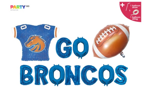 Go Broncos Balloon Banner | Superbowl Party Decor | Denver Broncos Fans ...