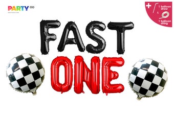 One Balloon Banner Retro Race Car Birthday Party 1st Birthday Party ...