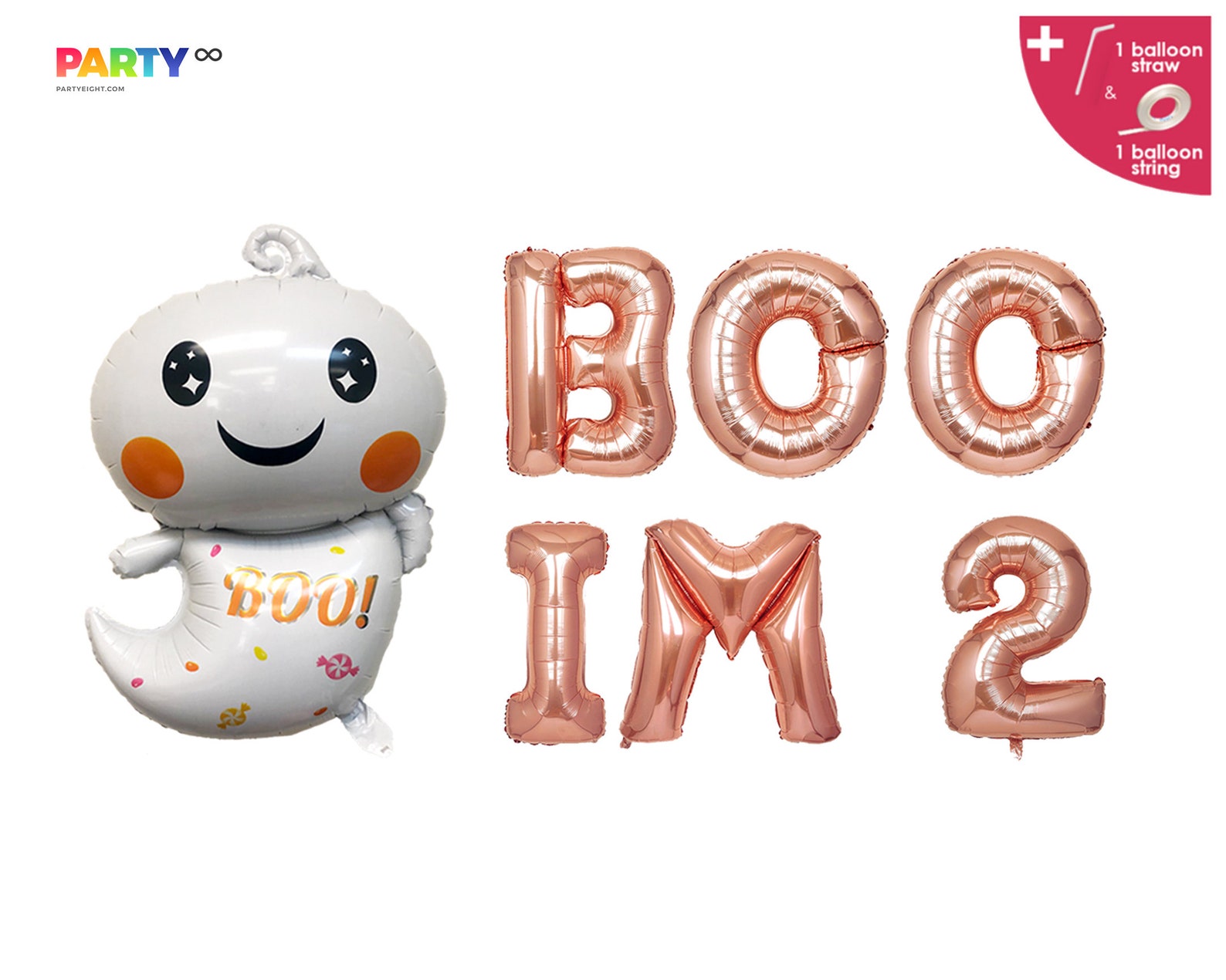 Boo Im 2 Banner Balloon Halloween Themed 2nd Birthday Banner - Etsy