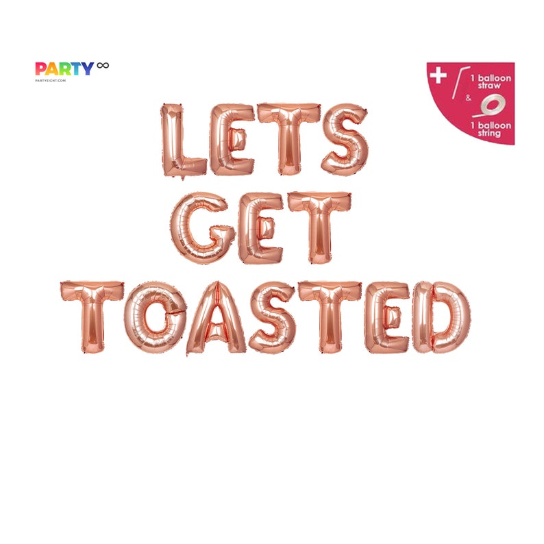 Lets Get Toasted Balloons Banner | Camping Bachelorette Party Decor ...