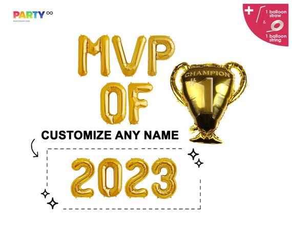 MVP of 2023 | MVP of the year Balloon Banner with trophy balloon ...