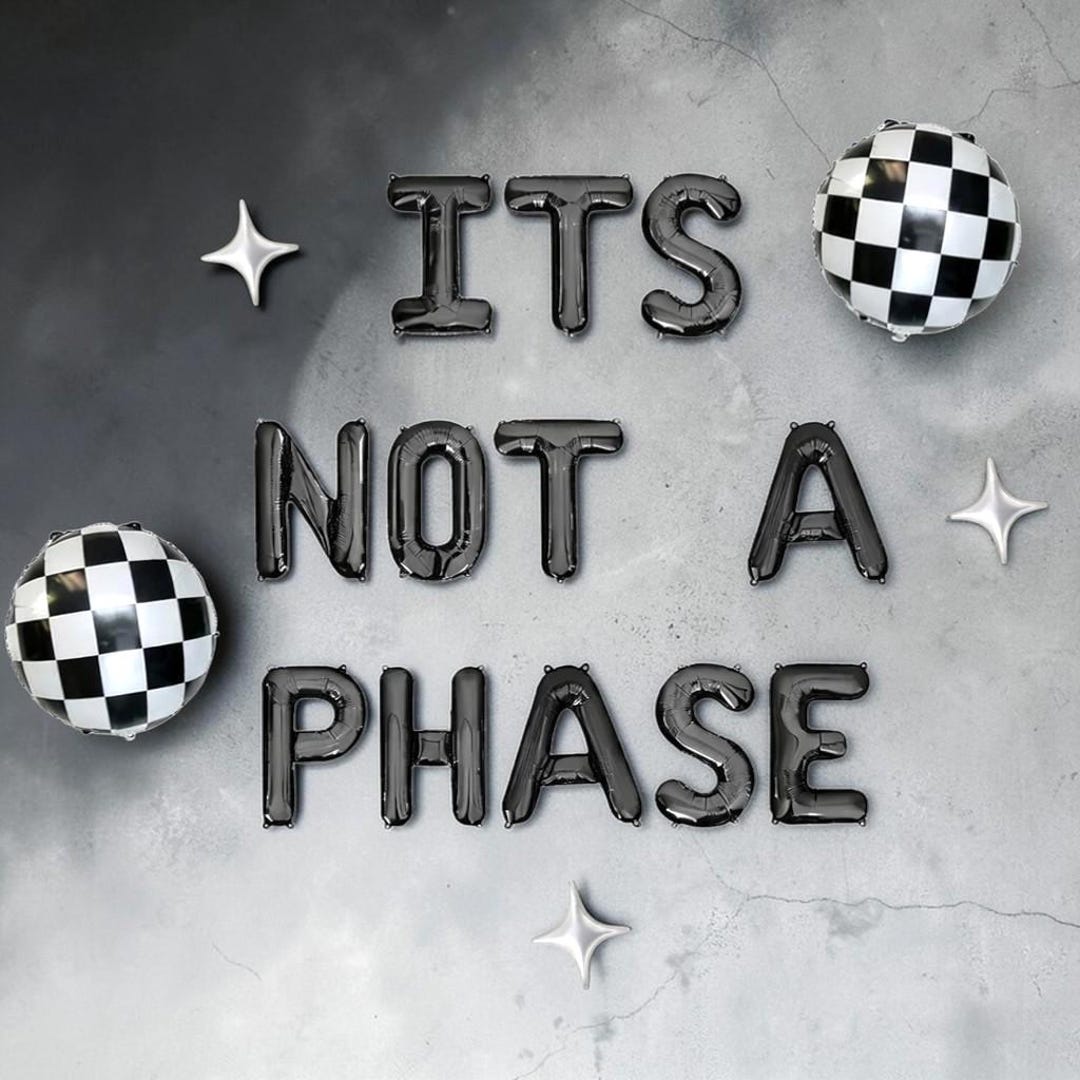 It's Not A Phase Balloon Banner: Elder Emo Pop Punk Millennial Goth ...