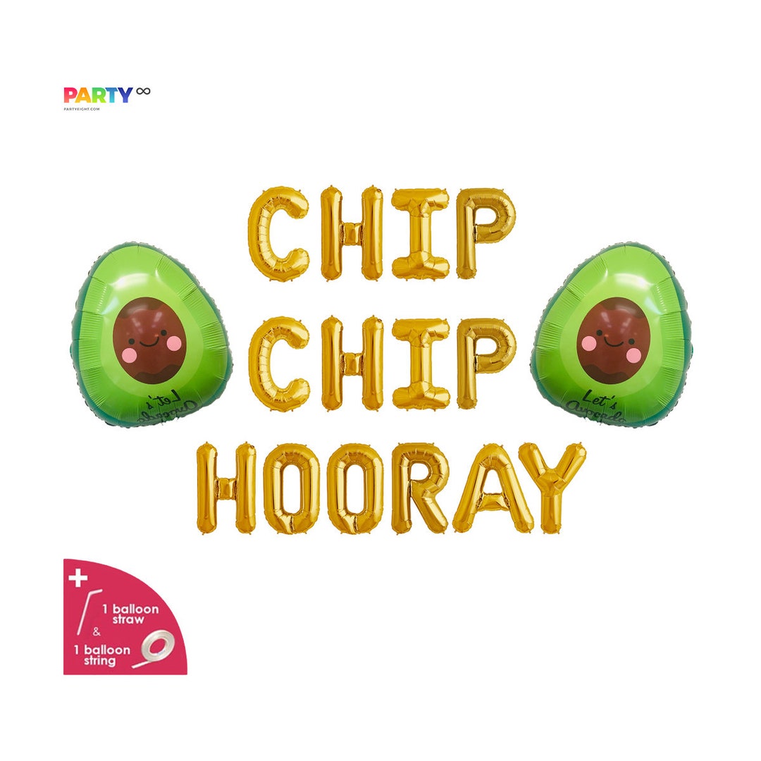 Taco Bar Fiesta Decor | "chip Chip Hooray" Balloon Banner | Party Decor ...