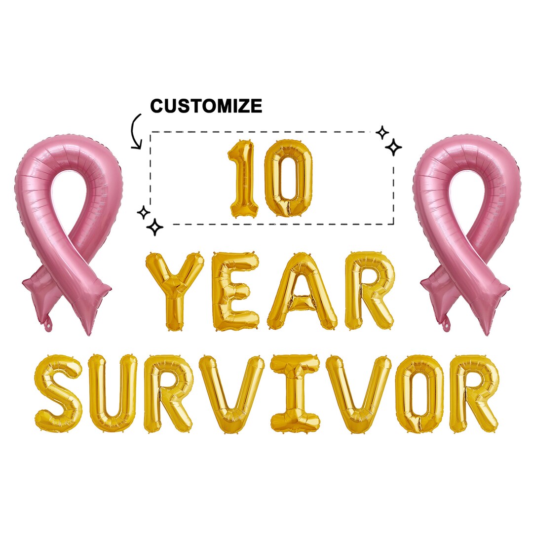 10 Year Survivor Custom Balloon Banner | the Breast Cancer Awareness ...