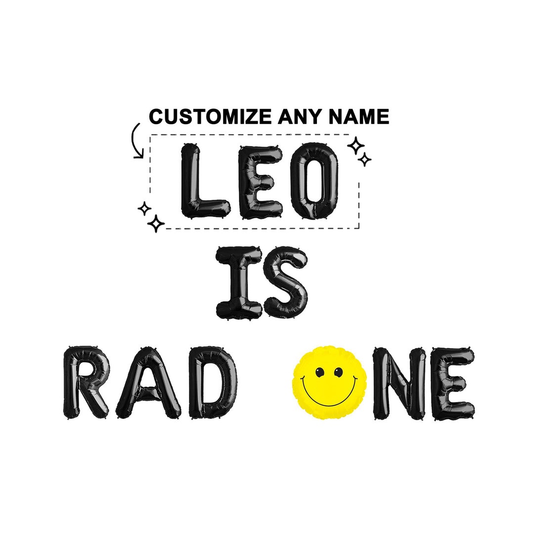 Customize Rad One 1st Birthday Party Banner | 1st Birthday Balloon ...