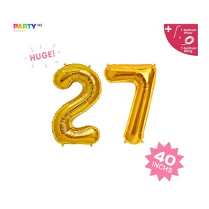 27th Rose Gold Number Balloon | 27th Birthday Party Decorations ...