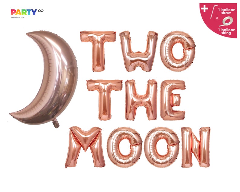 Two the Moon Balloons Two the Moon Birthday 2nd Birthday - Etsy