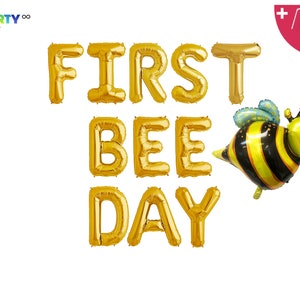 Happy 1st Bee Day Banner | First Bee Day Birthday Party | Bumble Bee ...