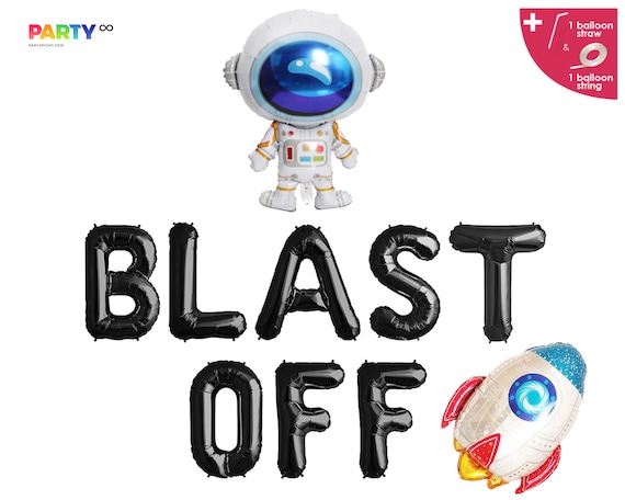 Blast Off banner | Space themed Birthday Decorations | To the Moon ...