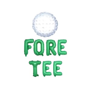 Fore Tee Banner With Golf Ball Balloon | Golf Ball Themed 40th Birthday ...