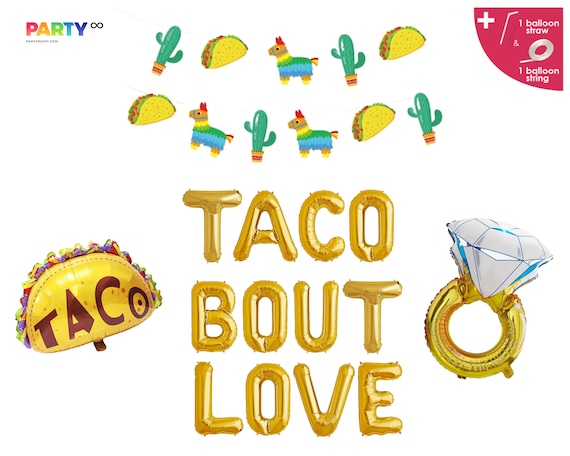Taco Bout Love Balloon Banner | Fiesta Bridal Shower | Fiesta Bachelorette | Fiesta Engagement ...