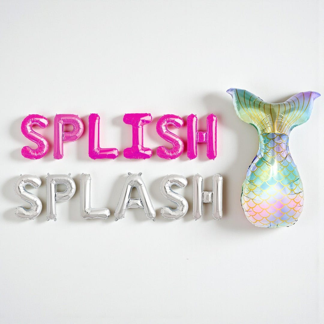 Splish Splash Mermaid Birthday Banner: Pink & Purple Party Decor - Etsy