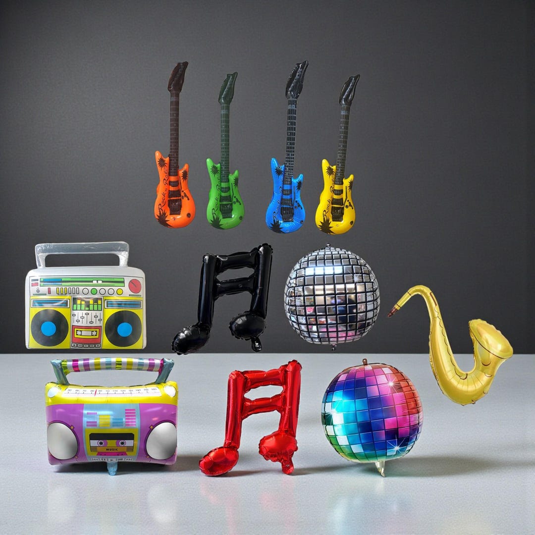Music Theme Party Decorations: Saxophone Balloon Guitar Jazz Concert ...