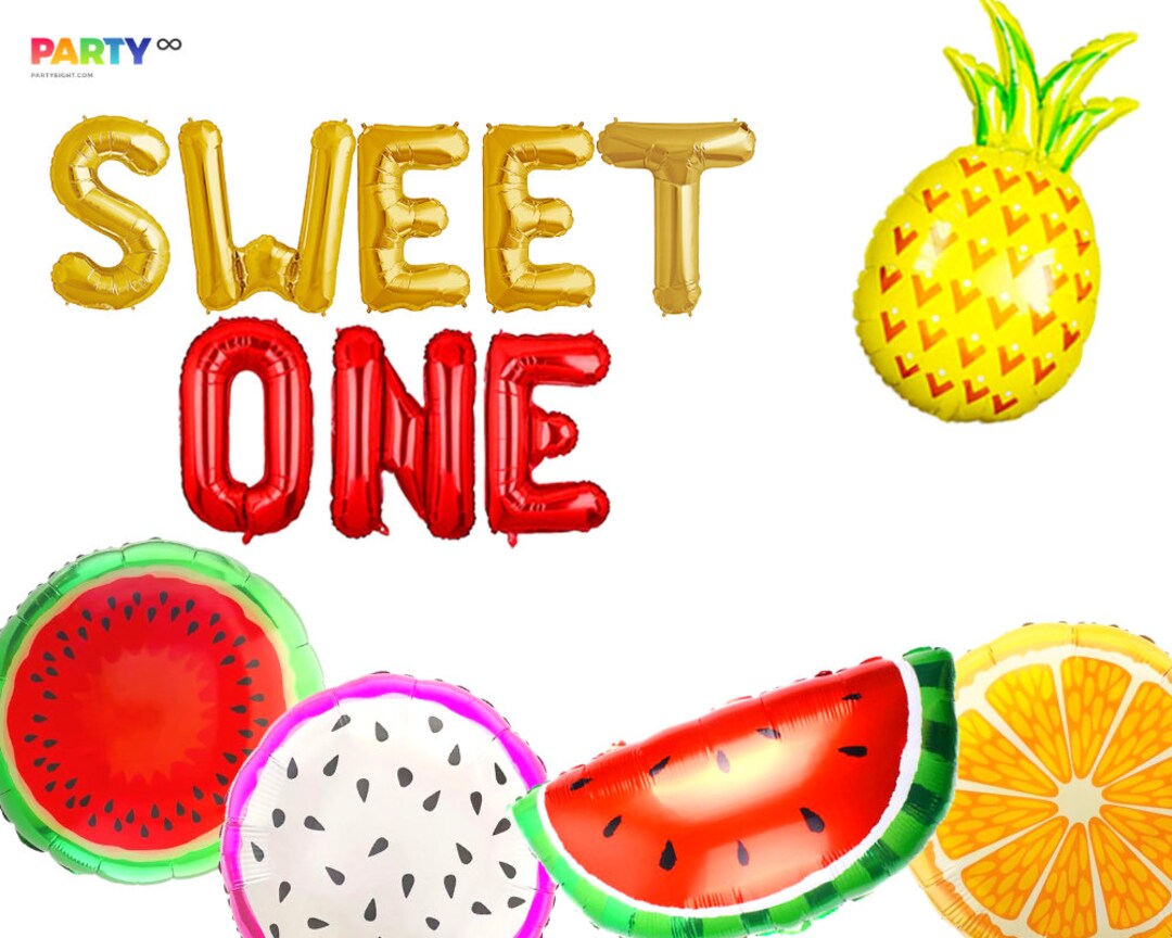 Sweet One Fruit Balloons | 1st Fruit Birthday Decor | First Fruit ...
