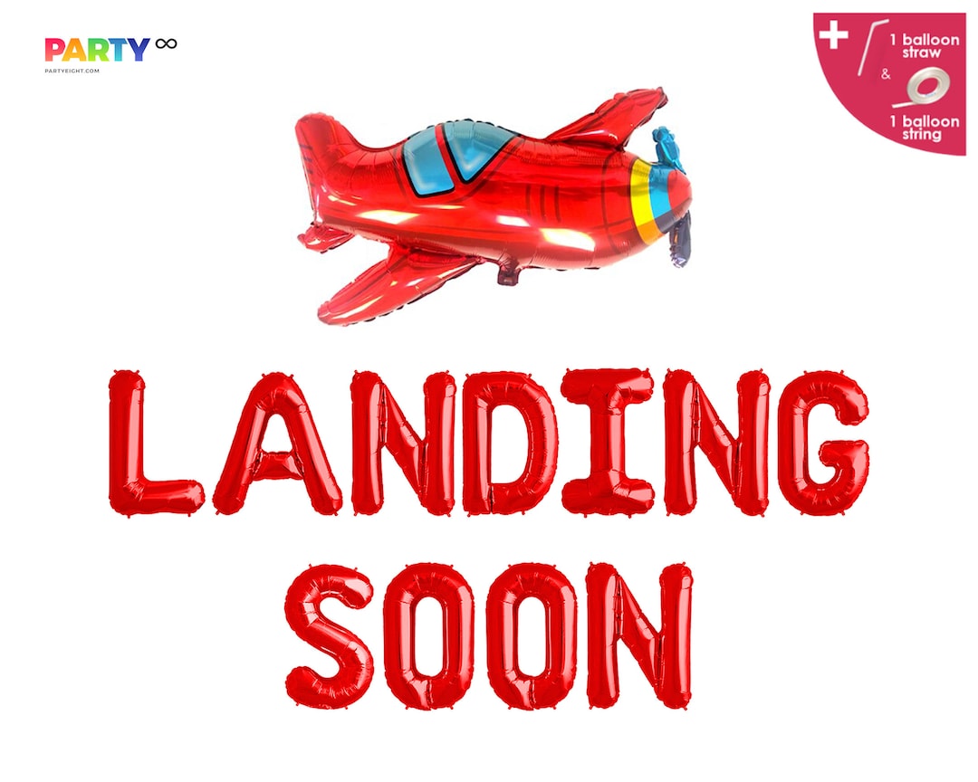 Landing Soon Banner | Airplane Transportation Themed Baby Shower ...