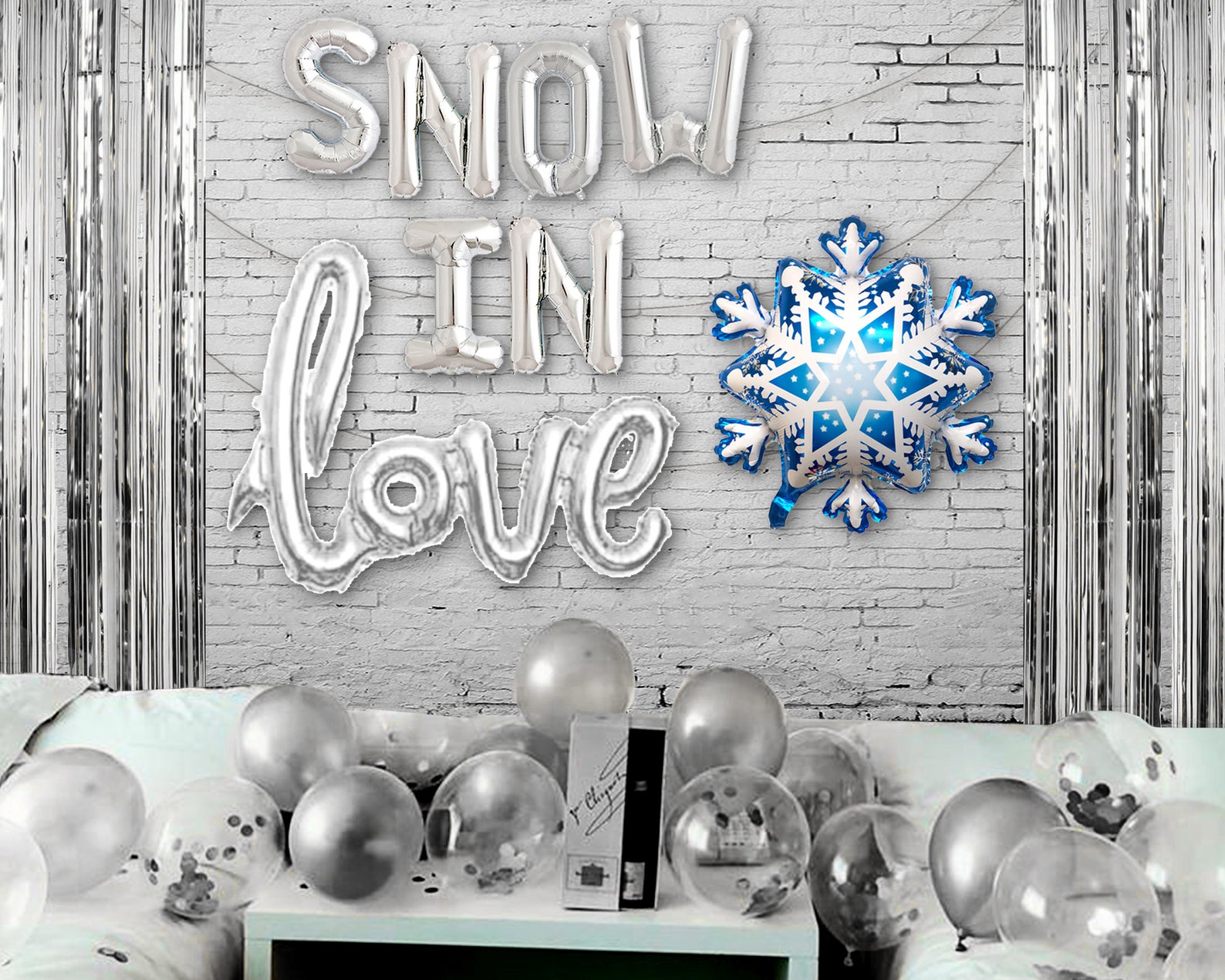 Snow in Love Balloon Banner Winter Theme Bachelorette Party - Etsy