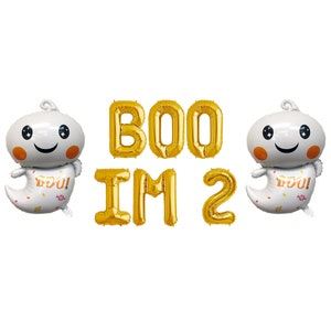 Boo Im 2 Banner Balloon | Halloween Themed 2nd Birthday Banner ...