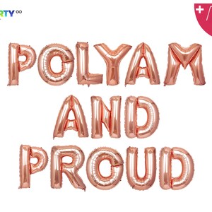 Polyam and Proud Balloon Banner | Polyam Decorations | Polyam Party ...