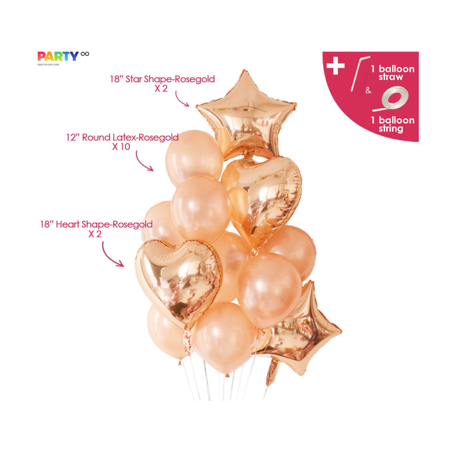 Rose Gold Balloon Bouquet Rose Gold Party Theme Balloon - Etsy