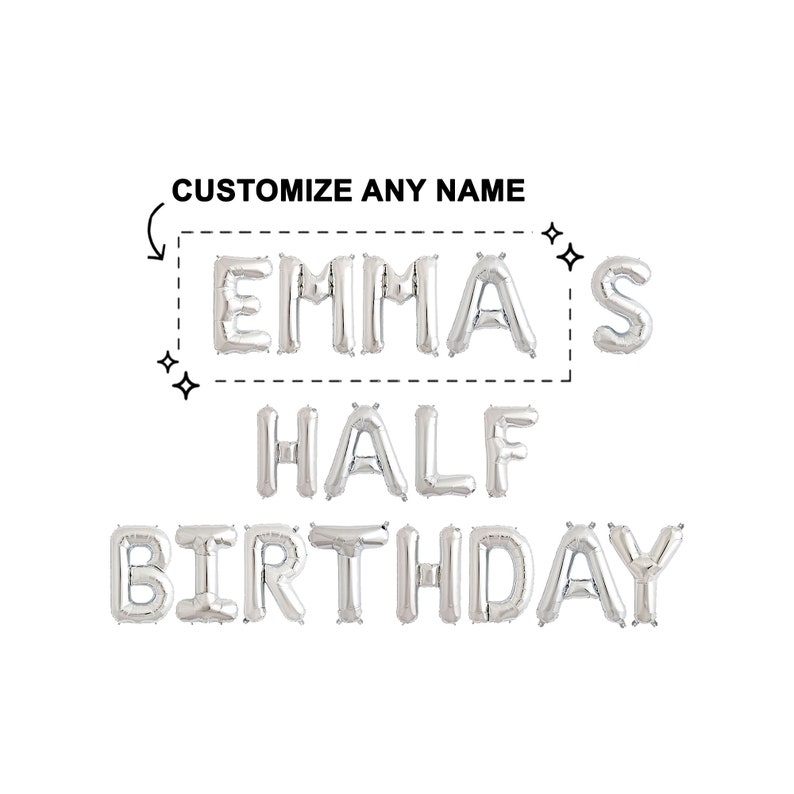 Custom Name Half Birthday Balloon Banner: DIY Party Decor - Etsy