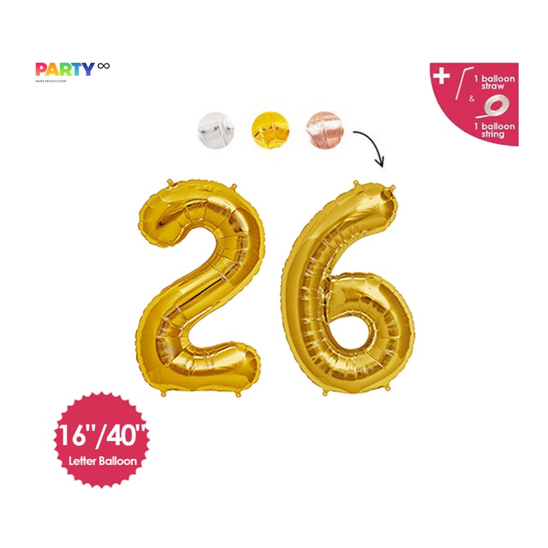 26 Party Balloons for 26th Birthday or Anniversary Number 26 - Etsy