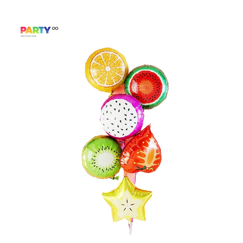 Fruit Foil Balloon Bouquet: Twotti Fruity Kids Birthday Summer Party ...