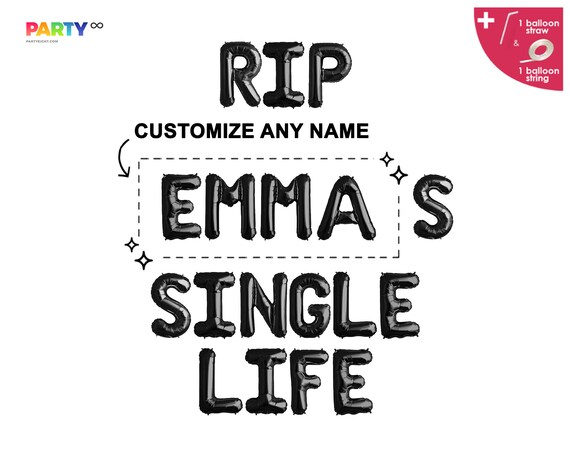 RIP Single Life Banner | Halloween Bachelorette Party Decor Balloon ...