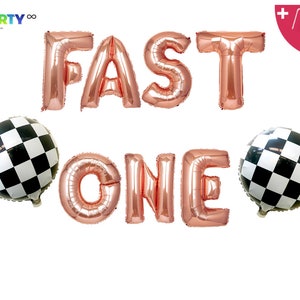 RACE CAR Birthday Fast One Balloons Banner | 1st Birthday Party ...