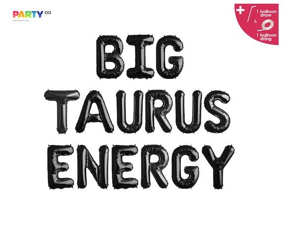 Big Taurus Energy Balloon Banner | 21st Zodiac Birthday Decorations ...