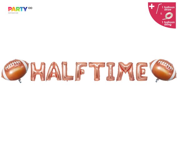 Halftime Balloon Banner | Half Birthday Party Decorations | Football ...