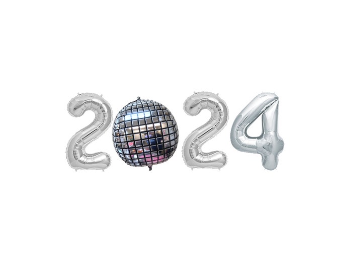 2024 NYE Balloon Garland 116 Pieces Includes Foil Balloons Black and ...